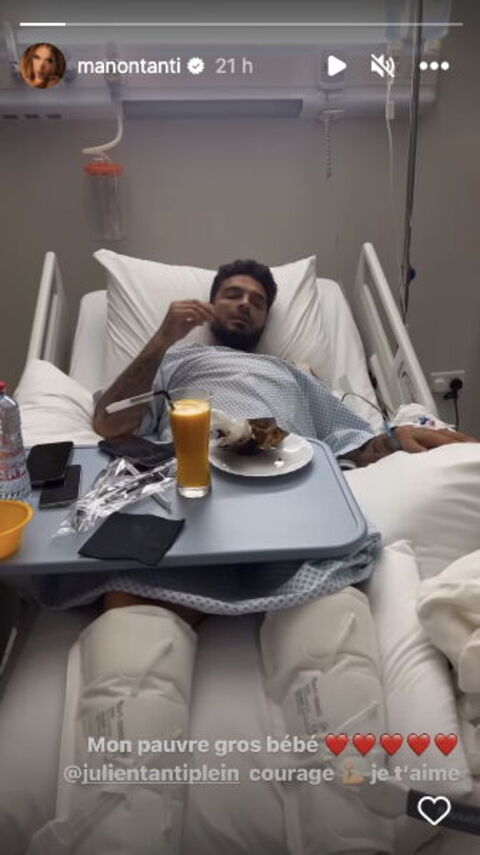 Julien Tanti à l'hôpital : son épouse Manon donne de ses nouvelles - Voici