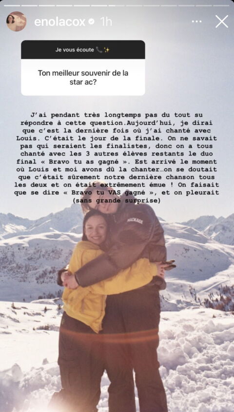 « On pleurait, sans grande surprise » : Enola (Star Academy) partage un tendre souvenir avec ...